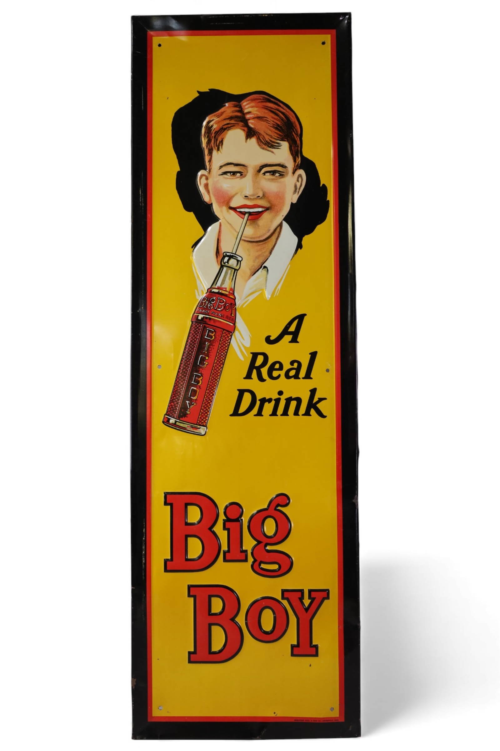Big Boy "a Real Drink" Tin Sign Auction