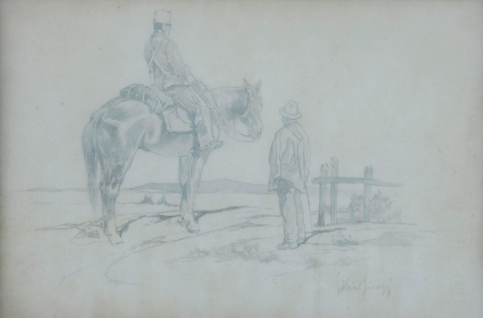 Silvio Bicchi (montopoli, 1874 1948) Soldato A Cavallo E Contadino