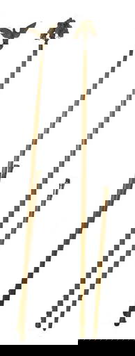 Pr. 19th C. Oak & Bronze Parade Flag Poles