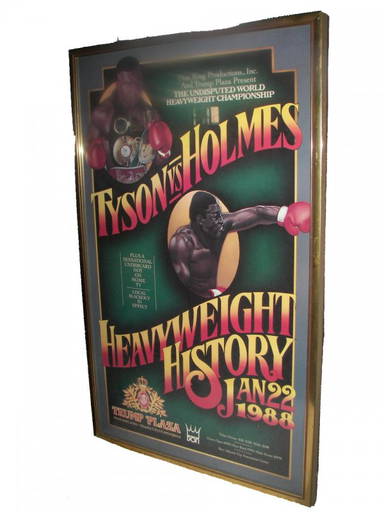 Original Framed Boxing Ad For Tyson Vs. Holmes
