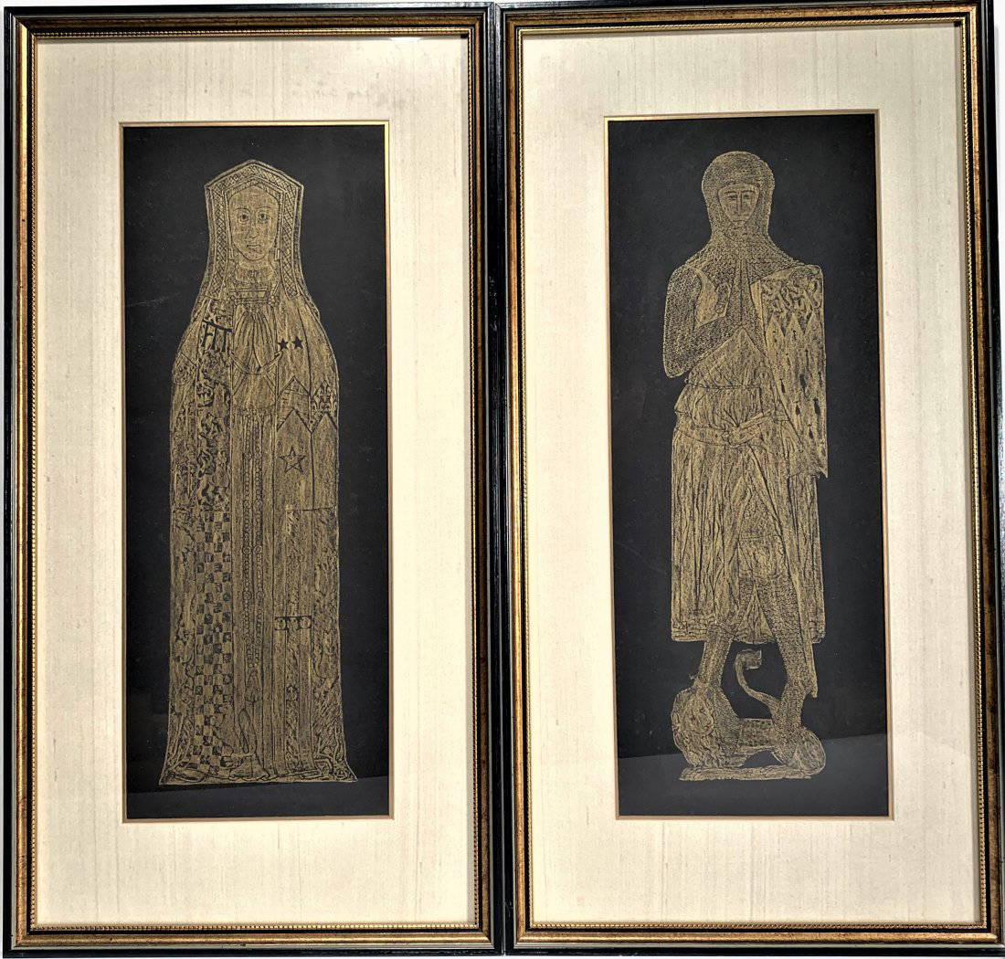 Sir Robert De Bures (england 1265-1331) Brass Rubbings Of Lady ...