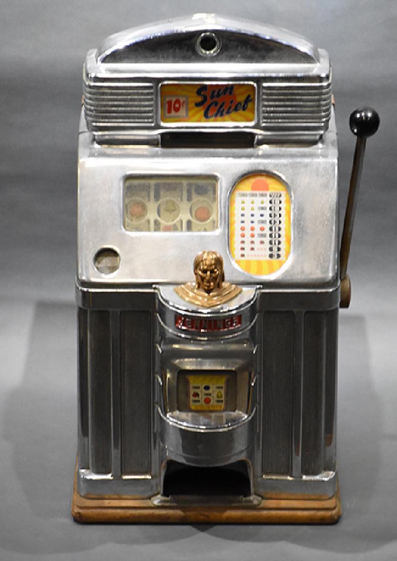 Jennings 10 Cent Sun Chief Indian Head Slot Machine