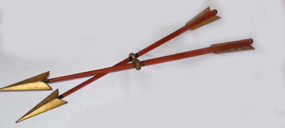 2 Ioof Wooden Painted Ceremonial Arrows