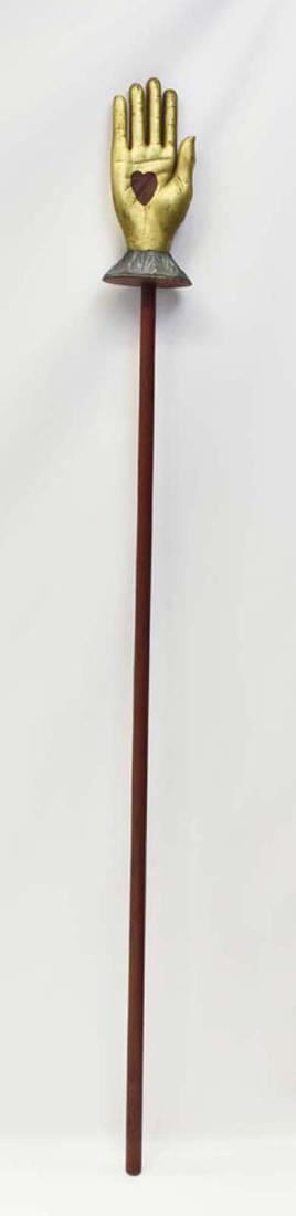 Oversized IOOF Paint Decorated Heart in the Hand Staff