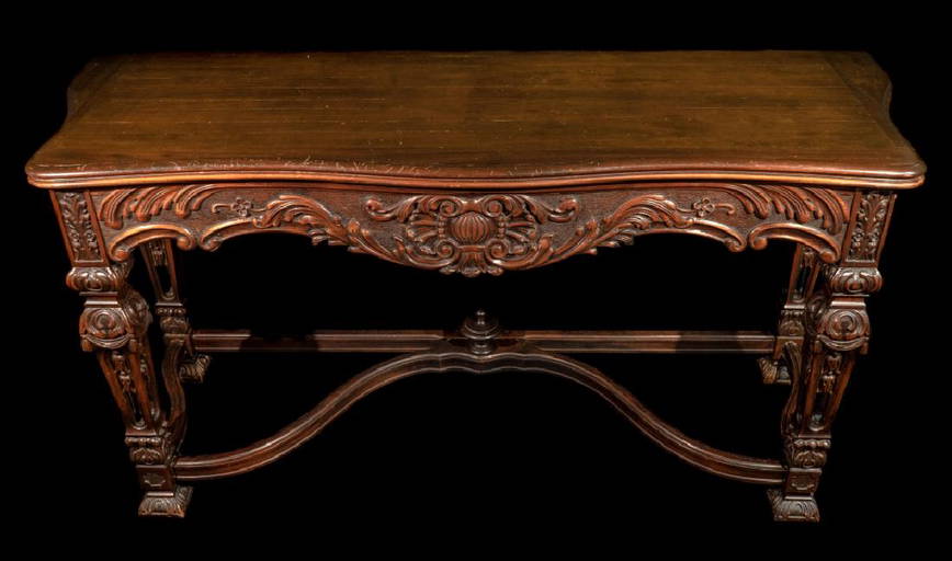 Walnut French Expanding Console Table