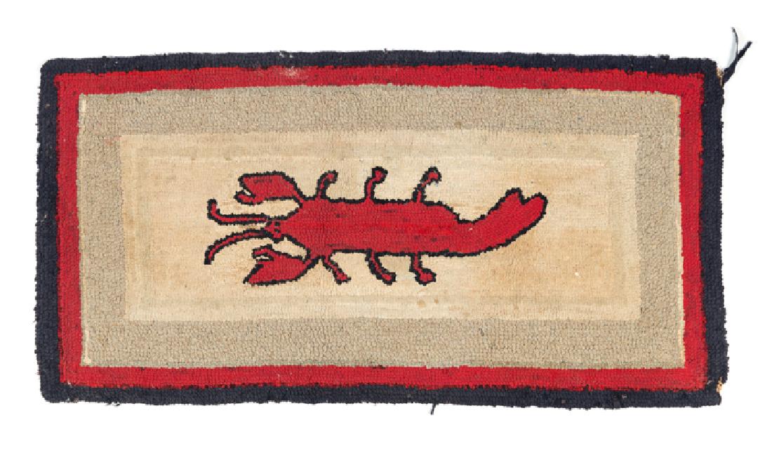 Early Lobster Folk Art Hooked Rug - Jul 27, 2019 | Ross Auction Company ...