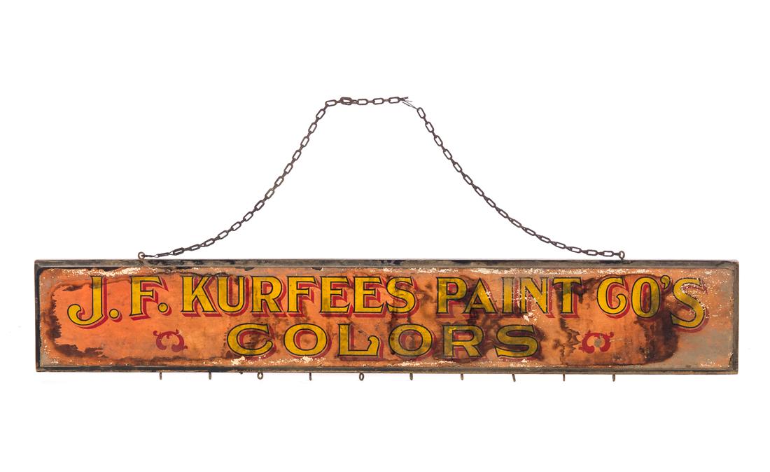J F Kurfees Paint Co Colors Wood Sign
