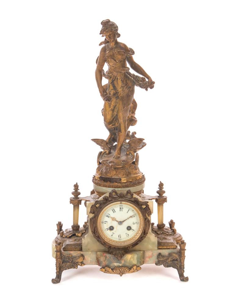 Victorian Cast Metal and Marble Statue Clock - Apr 18, 2020 | Ross ...