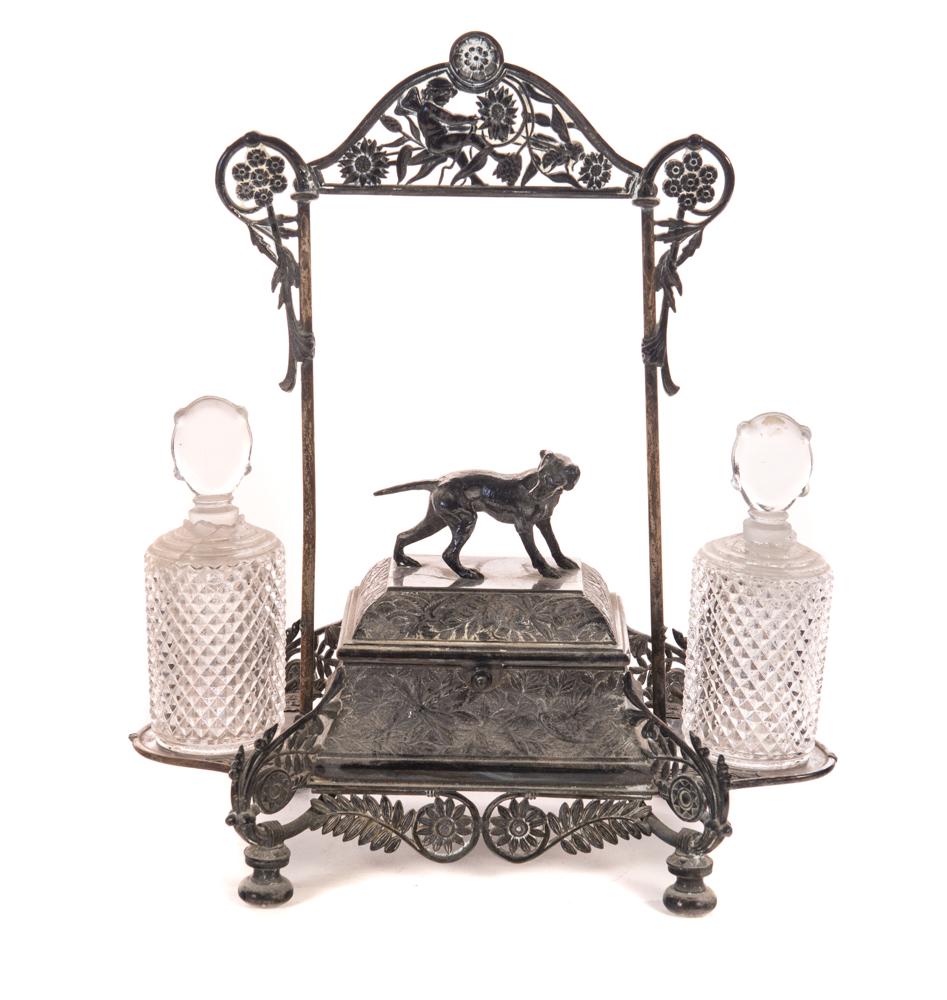 For Auction: Victorian Silver Plated Castor Set w/ Dog (#1156) on Apr ...