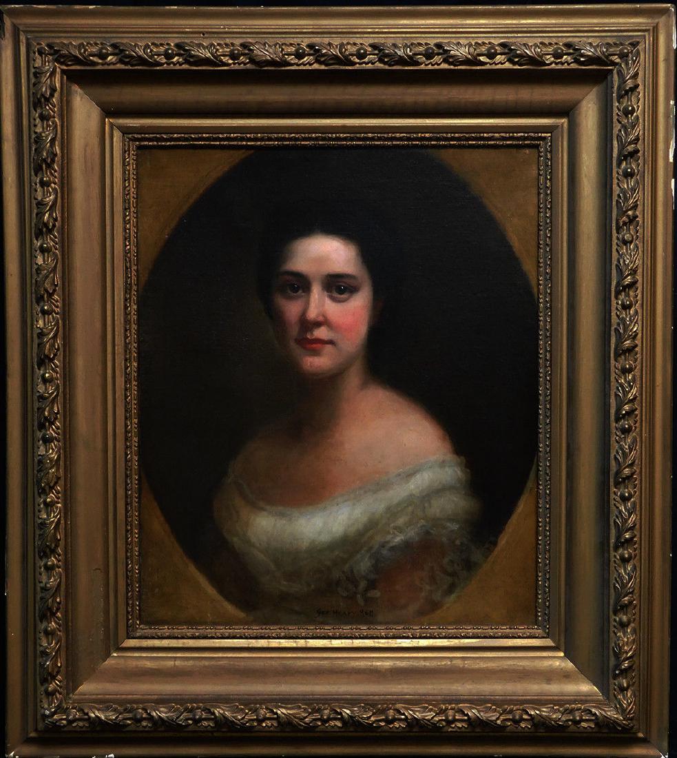 George Henry Hall (NH 1825 - 1913) Large Oil