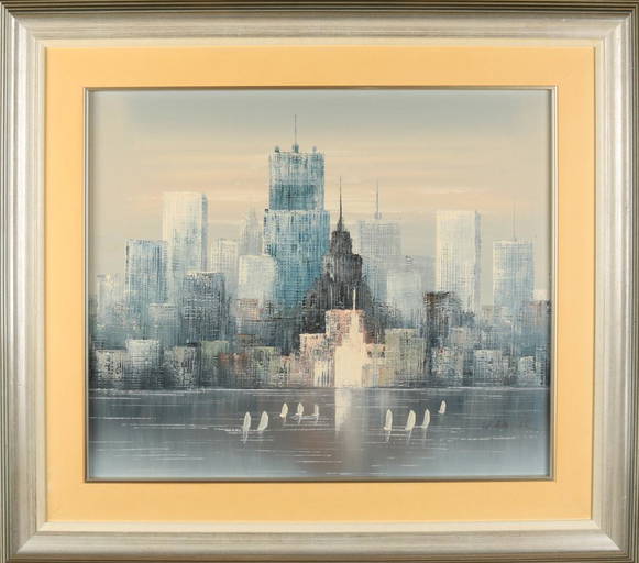 W. Bonsall. Cityscape New York. 20th Century. Oil Paint