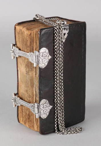 Bible With Brown Leather Case With Double Silver Locks And Carrying ...