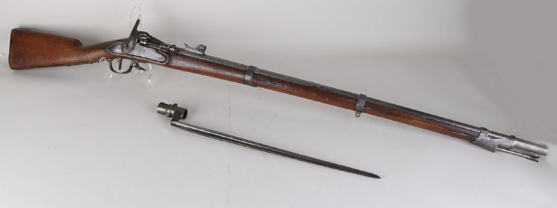 Antique Dutch rifle with bayonet. System Snider Delft.