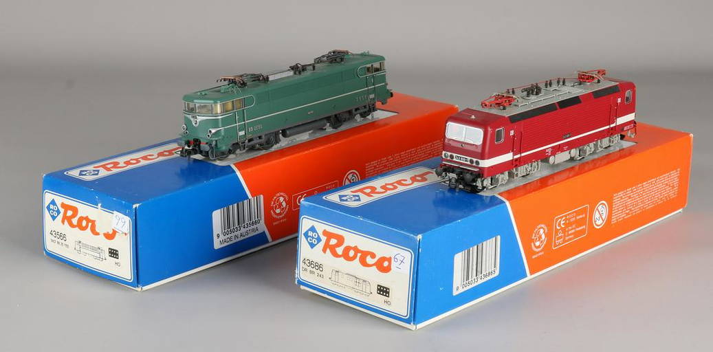 Two Roco H0 Locomotives: 1x E Lok 43566, Sncf Bb 25
