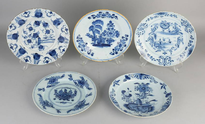 Five Pieces Of 18th Century Delft Fayence Signs.