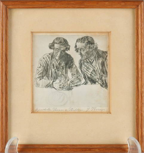Hand Signed Lithograph Toorop, Apostles Thomas And Thaddeus