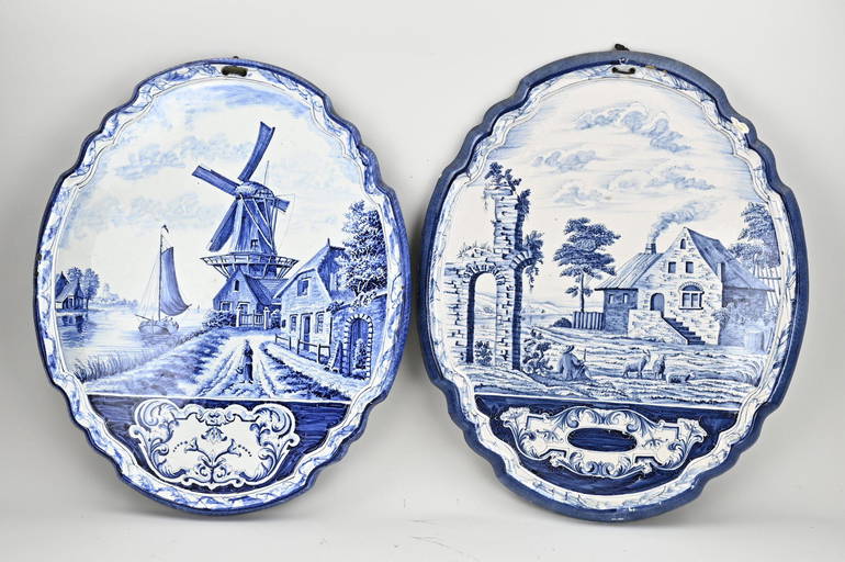 Two Large Delft Wall Plaques