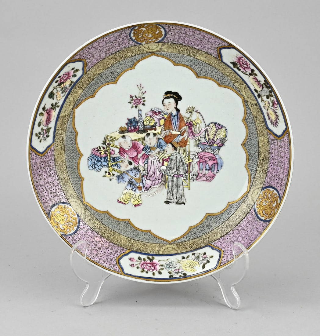 Chinese Plate (ruby Back Plate) Ø 23.2 Cm. Auction