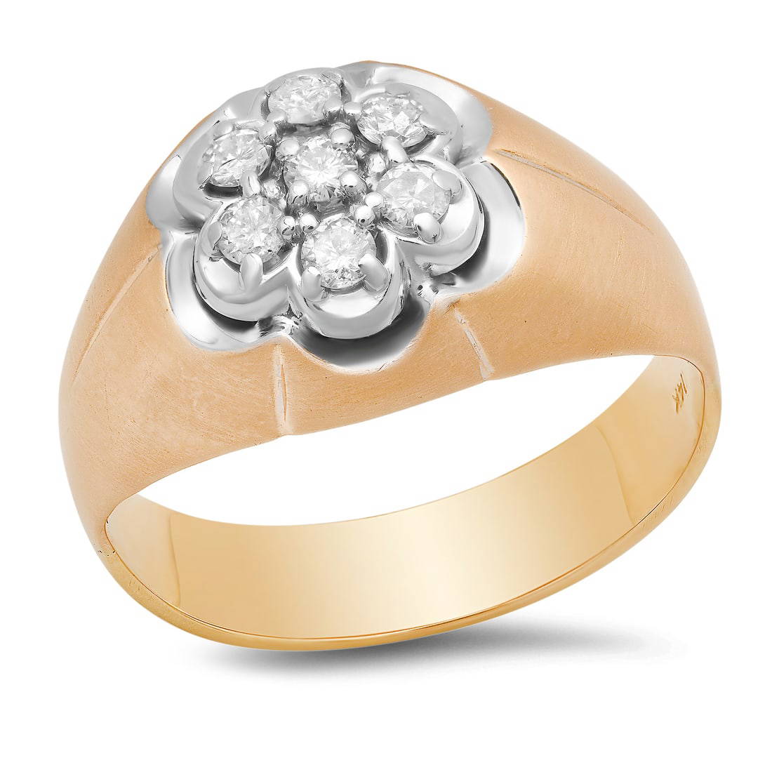 14k Yellow Gold Setting With 0.50ct Diamond Mens Ring - Aug 01, 2025 ...
