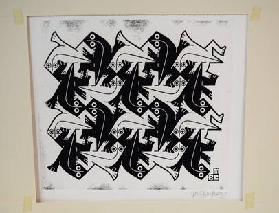 M.c. Escher "ascending, Descending" Etching