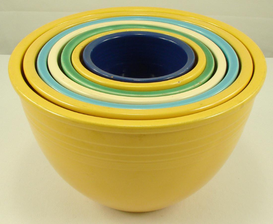 SET OF (7) GRADUATED VINTAGE FIESTA MIXING BOWLS