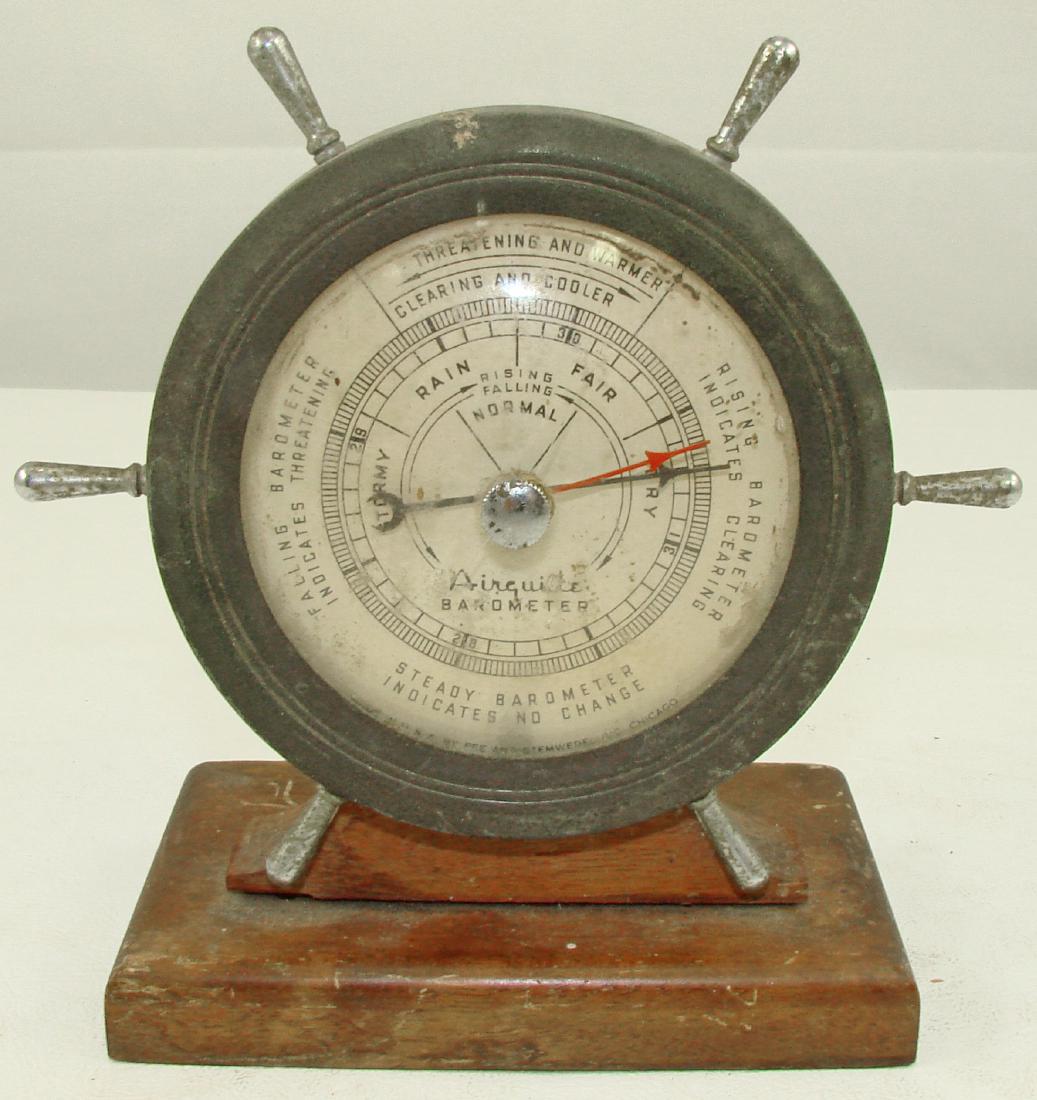 AIRGUIDE SHIPS WHEEL BAROMETER
