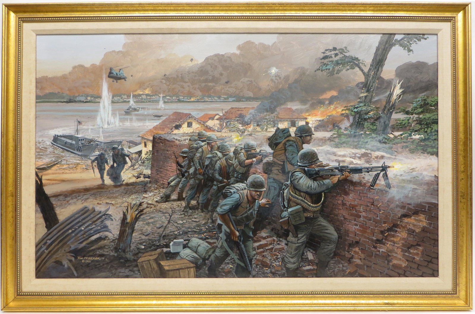 For Auction: TOM FREEMAN "BATTLE OF HUE" OIL ON CANVAS (#0424) on Sep ...