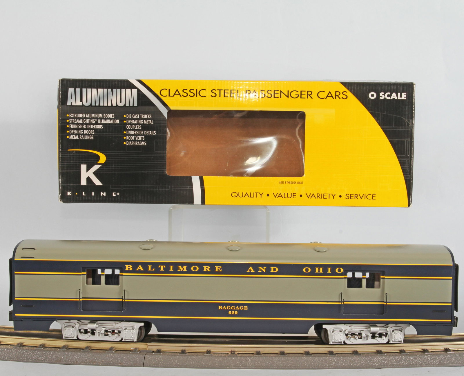 K Line Aluminum B&o Baggage Car #629