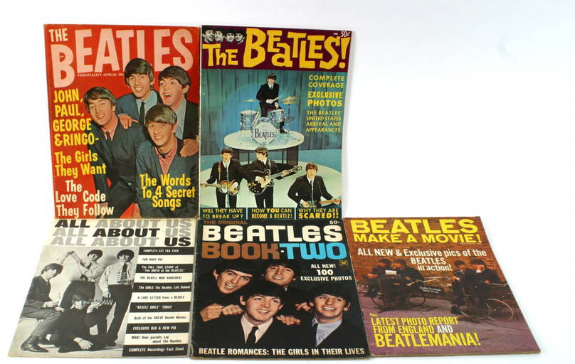 (5) Vintage Beatles Magazines