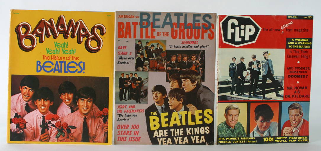 (3) Vintage Magazines With Beatles Headlines