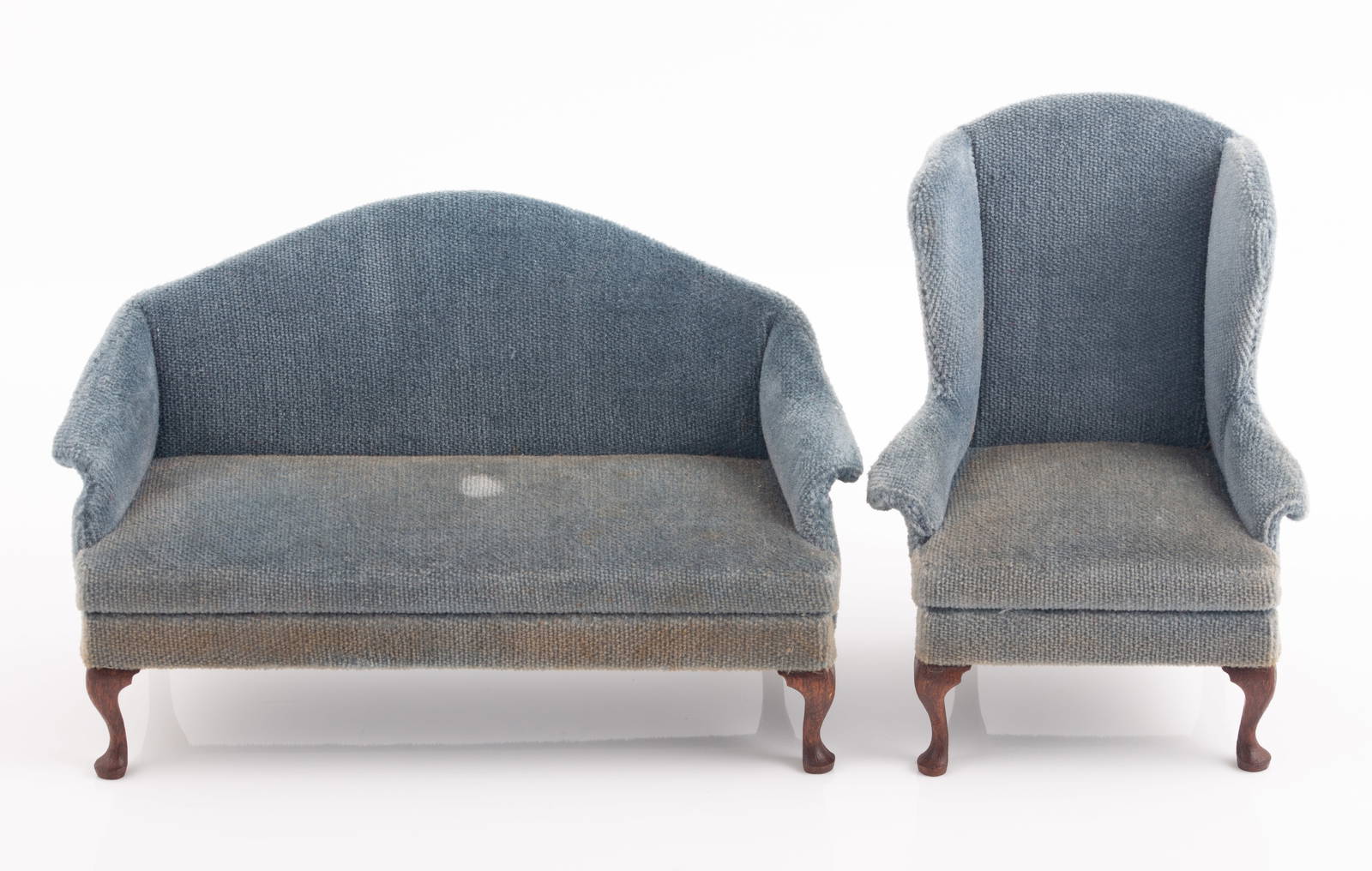 (2) Artisan D. Ann Ruff Dollhouse Couch And Chair Set Auction