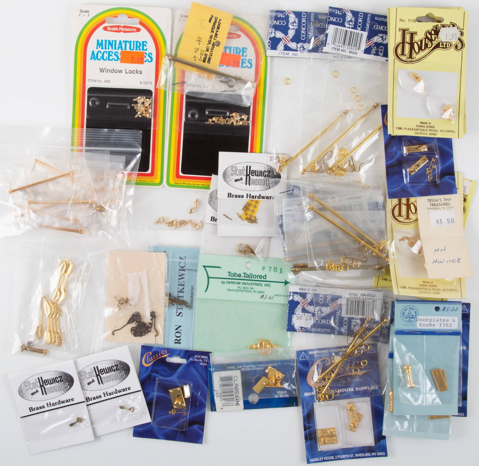 Large Lot Of Dollhouse Miniature Hardware & Accessories Auction