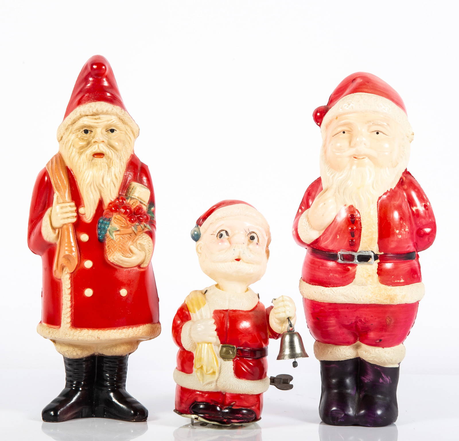 (3) Celluloid Santa Claus Figures - Usa & Japan Auction
