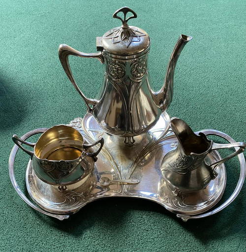 Early Silver-Plated Art Nouveau WMF Tea Set - Nov 08, 2022 | Hidden ...