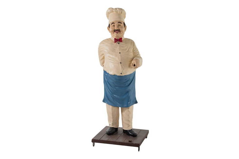 Life Size Chef With Menu Board Statue