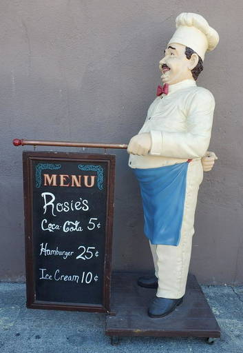 Life-size Chef With Menu Board Statue - Dec 13, 2020 | Luxurious ...