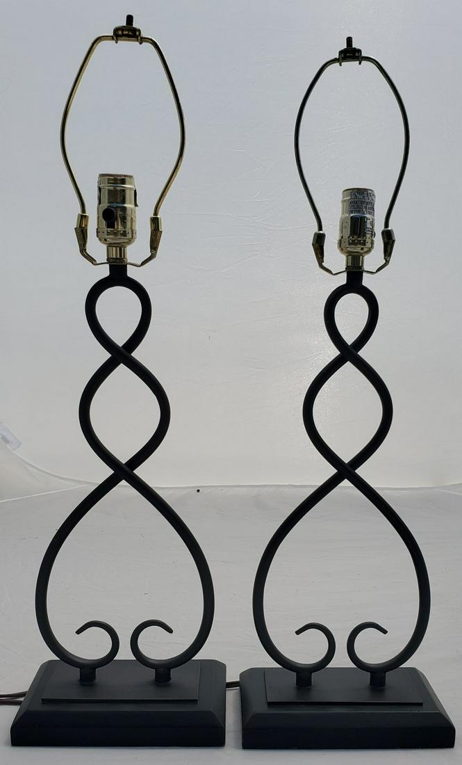 Pair Of Modern Helix Table Lamps