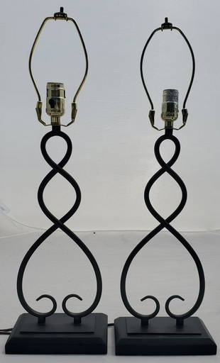 Pair Of Modern Helix Table Lamps