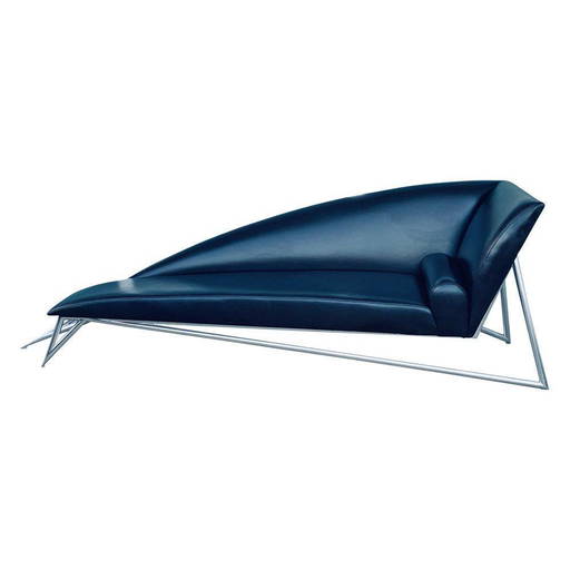 Stephane Rondel Modern Leather Chaise W/Chrome legs (#0126) on Oct 31 ...