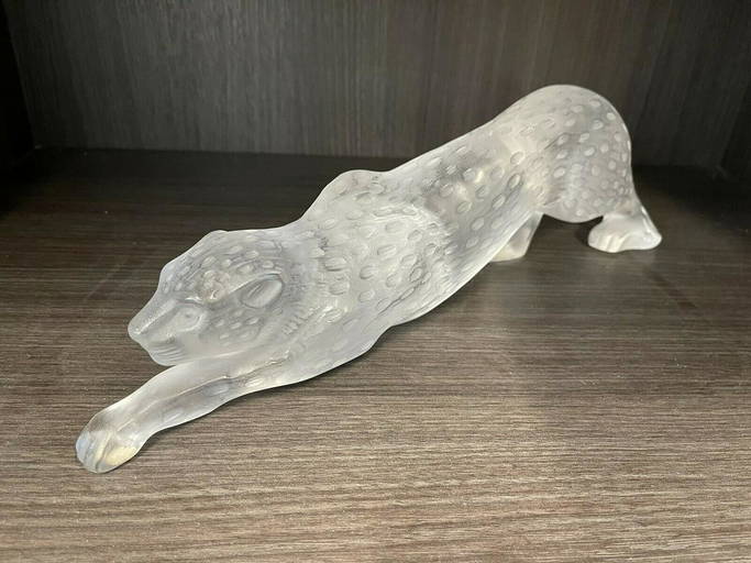 Auth Lalique Zeila Crystal Panther Sculpture (#0707) on Jan 01, 2023 ...