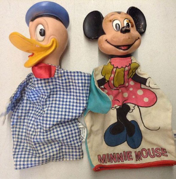 Vintage Minnie Mouse & Donald Duck Puppets