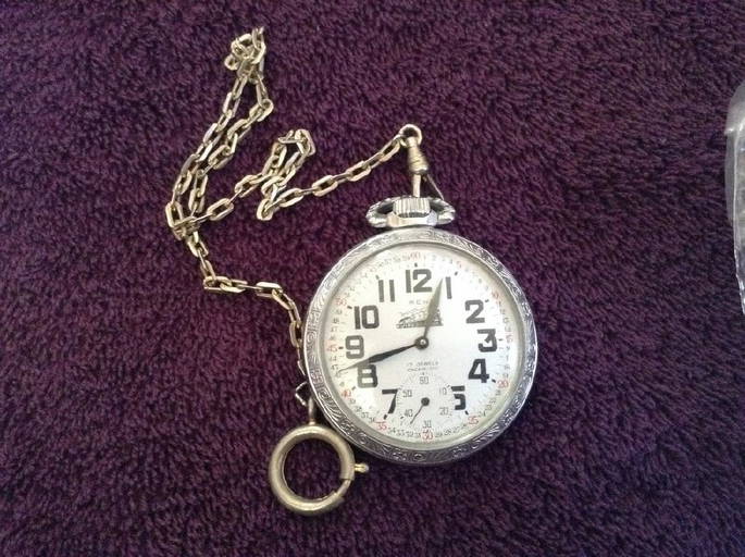 Renee Train Conductors Pocket Watch Working