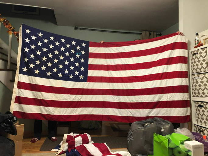 Internment Flag. Stars Are Sewn On. 5 X 91/2