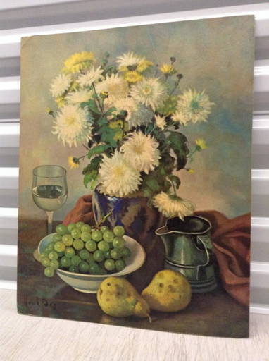 Signed Oil On Board Henk Bos "still Life"