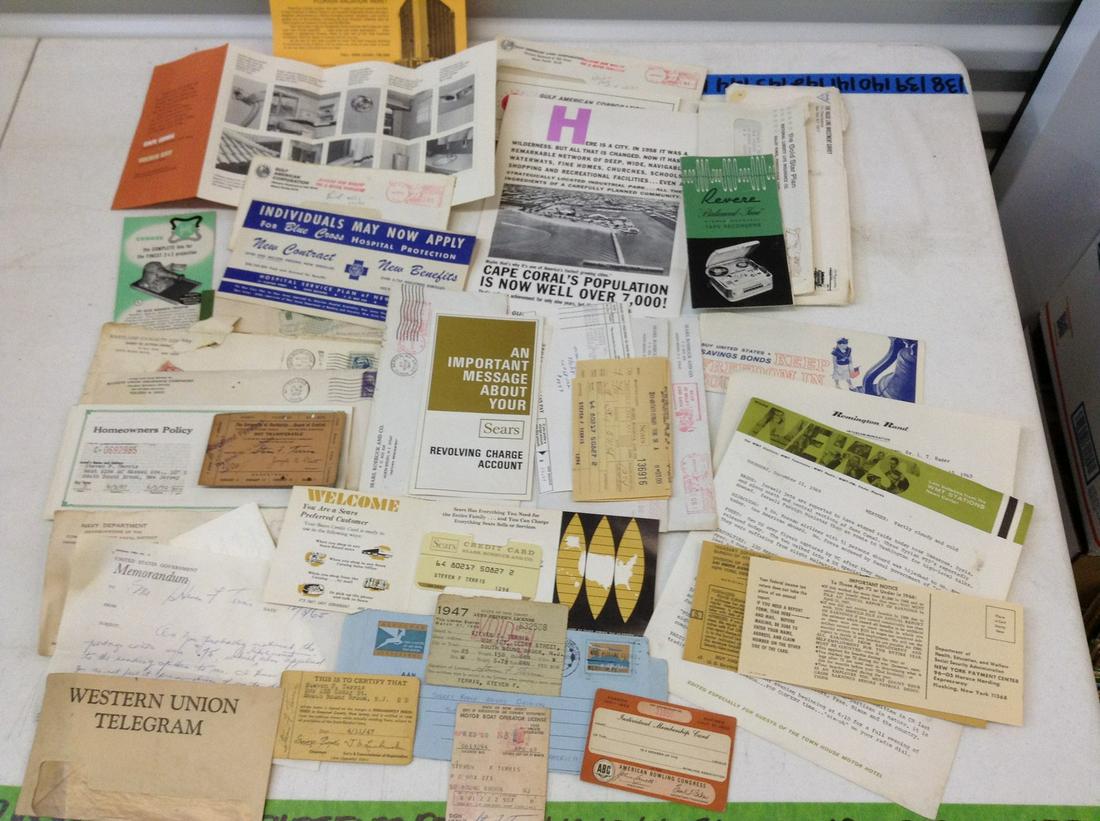 1949 Drivers License And Large Amount Of 1950s & 60s