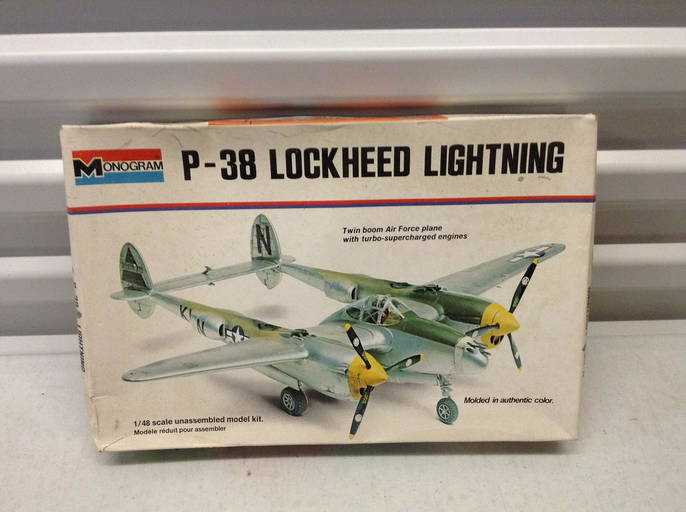 Monogram P 38 Lockheed Lightning Model Kit In The Box