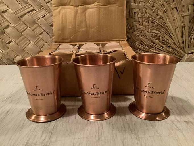 Set Of 6 Woodford Reserve Copper Julep Cups
