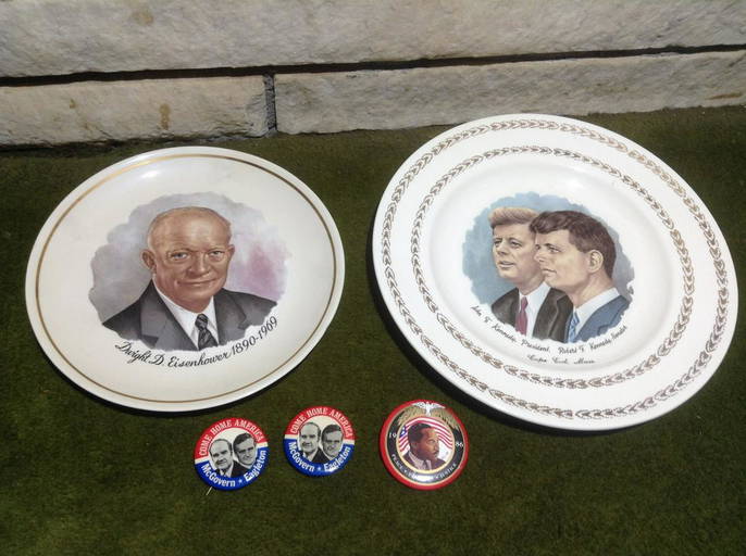 Jfk Plate And Other Political Plates And Pinbacks