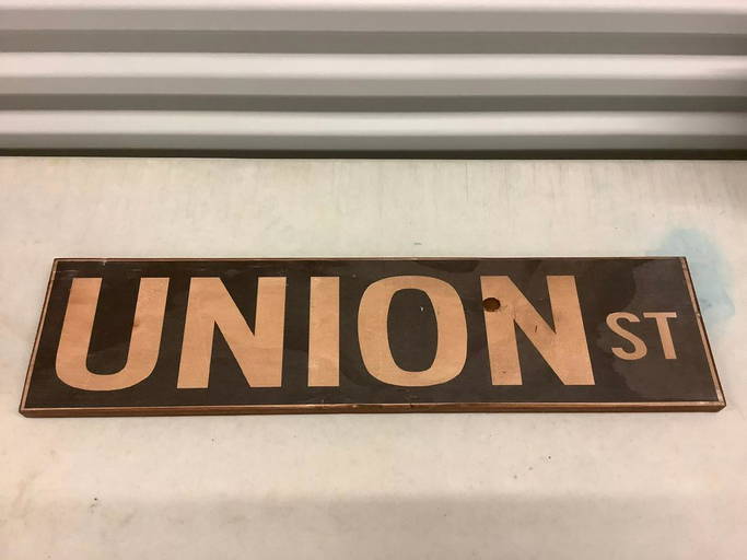Wooden Union Street Sign 6" X 24"