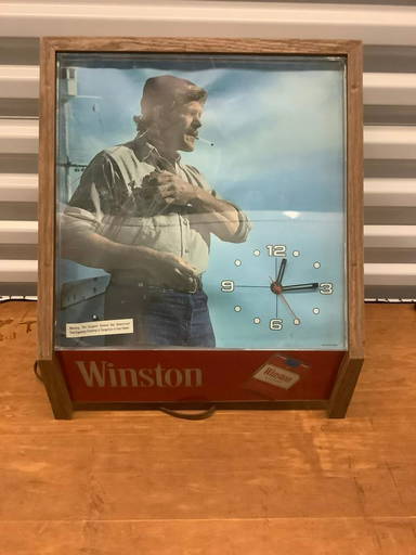 Circa 1970's Lighted Winston Cigarettes Advertising